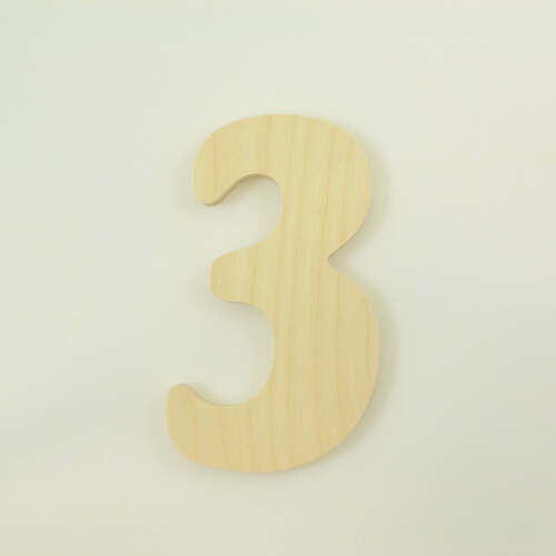 Package of 1, 10 Inch X 1/2" Baltic Birch "3" Plywood Numbers In The ...