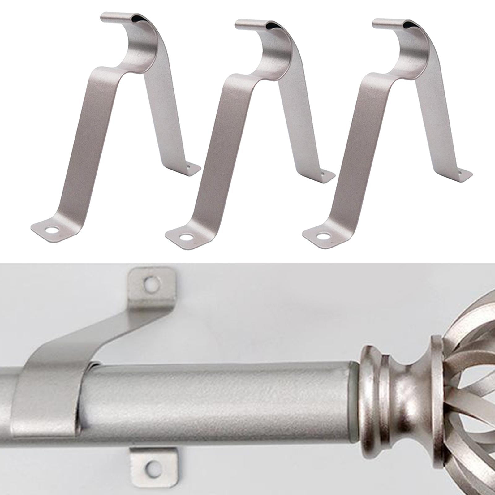Adjustable 19-25mm Curtain Rod Brackets Window Rod Holders Curtain ...