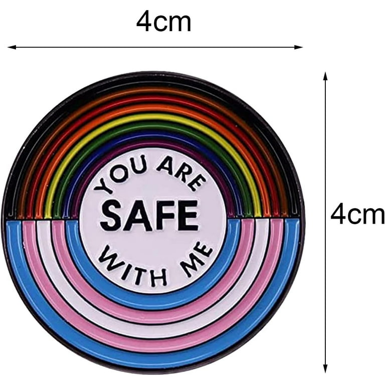 YOU ARE SAFE WITH ME Enamel Pin Stylish Rainbow Brooch Lapel Pin for Nurses Doctors and Medical Students Alloy Material 1.57inch Diameter Perfect Wardrobe Essential for Important Events Pr Walmart