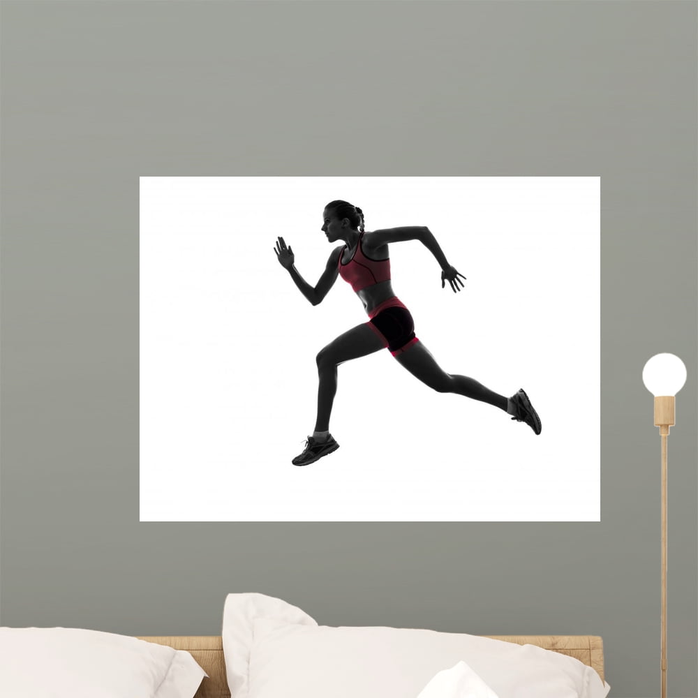 Woman Runner Running Jogger Wall Mural by Wallmonkeys Peel and Stick ...