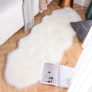 CAROMIO Modern Soft Shaggy Area Rug Cozy Luxury Faux Fur Furry Rugs ...