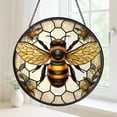 Bee Stained Glass Suncatcher Window Hanging, Honeycomb Nature Inspired ...