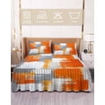 Burnt Orange Grey Bed Skirt Queen Size 18 Inch Drop, Oil Painting Smear ...