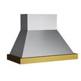 48 in. 800 CFM Wall Mounted Range Hood in Stainless Steel with Gold ...