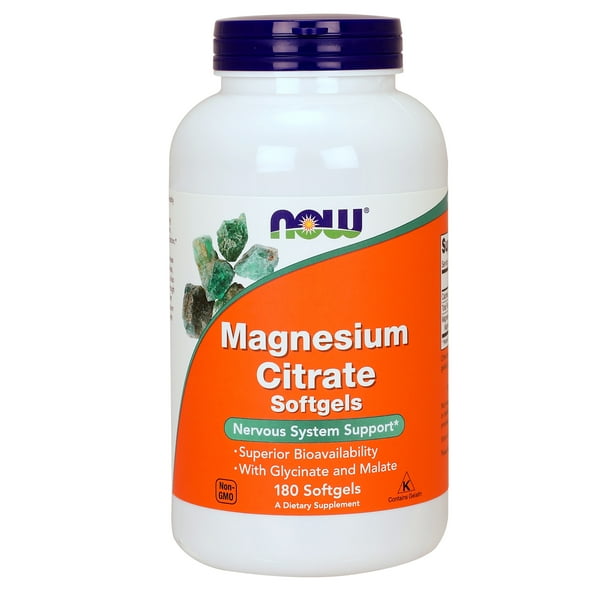 NOW Supplements, Magnesium Citrate, With Glycinate & Malate, Nervous ...