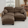 Pleated Design Cozy Chenille Fabric 2 Seater Modular Sofa with High ...