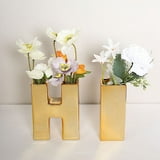 BalsaCircle 6" Gold A Metallic Letters Symbols Ceramic Flower Vase ...