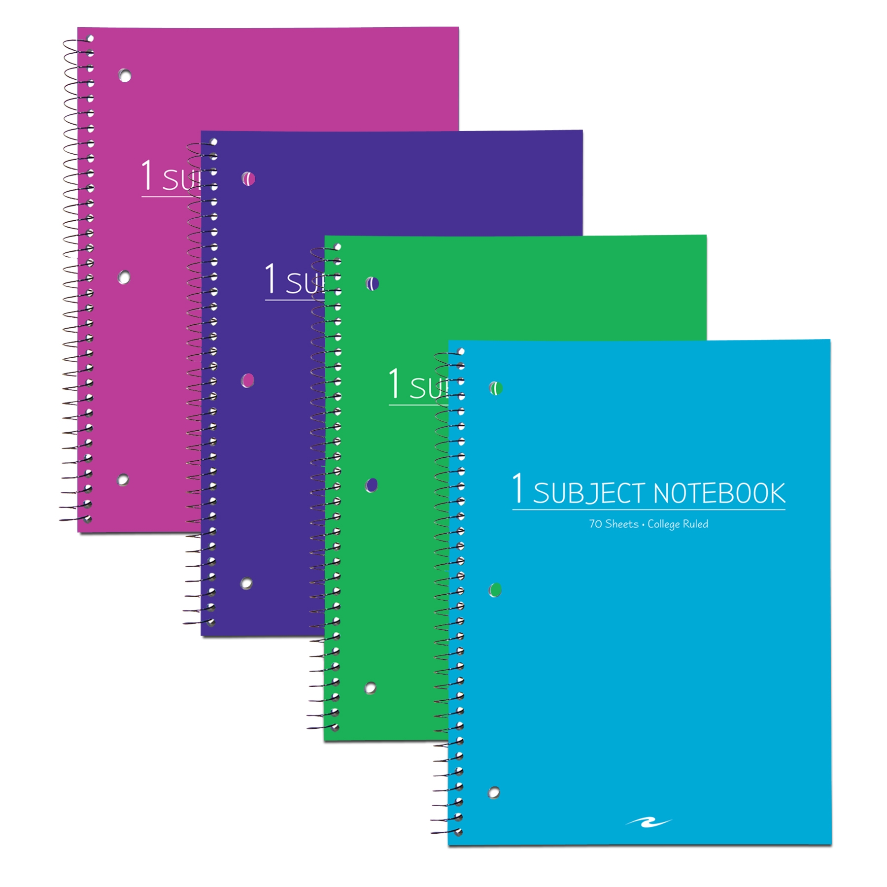 FASHION POLY COVER NOTEBOOK 1SUB 10.5"x8" COLLEGE RULED W/MRG ASST ...