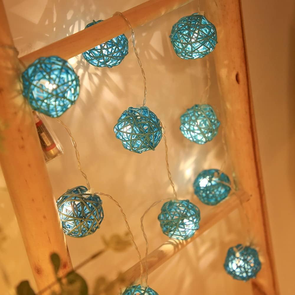 LINLIN Rattan String Lights, 3M 20LED Rattan Ball Fairy Lights Rattan ...