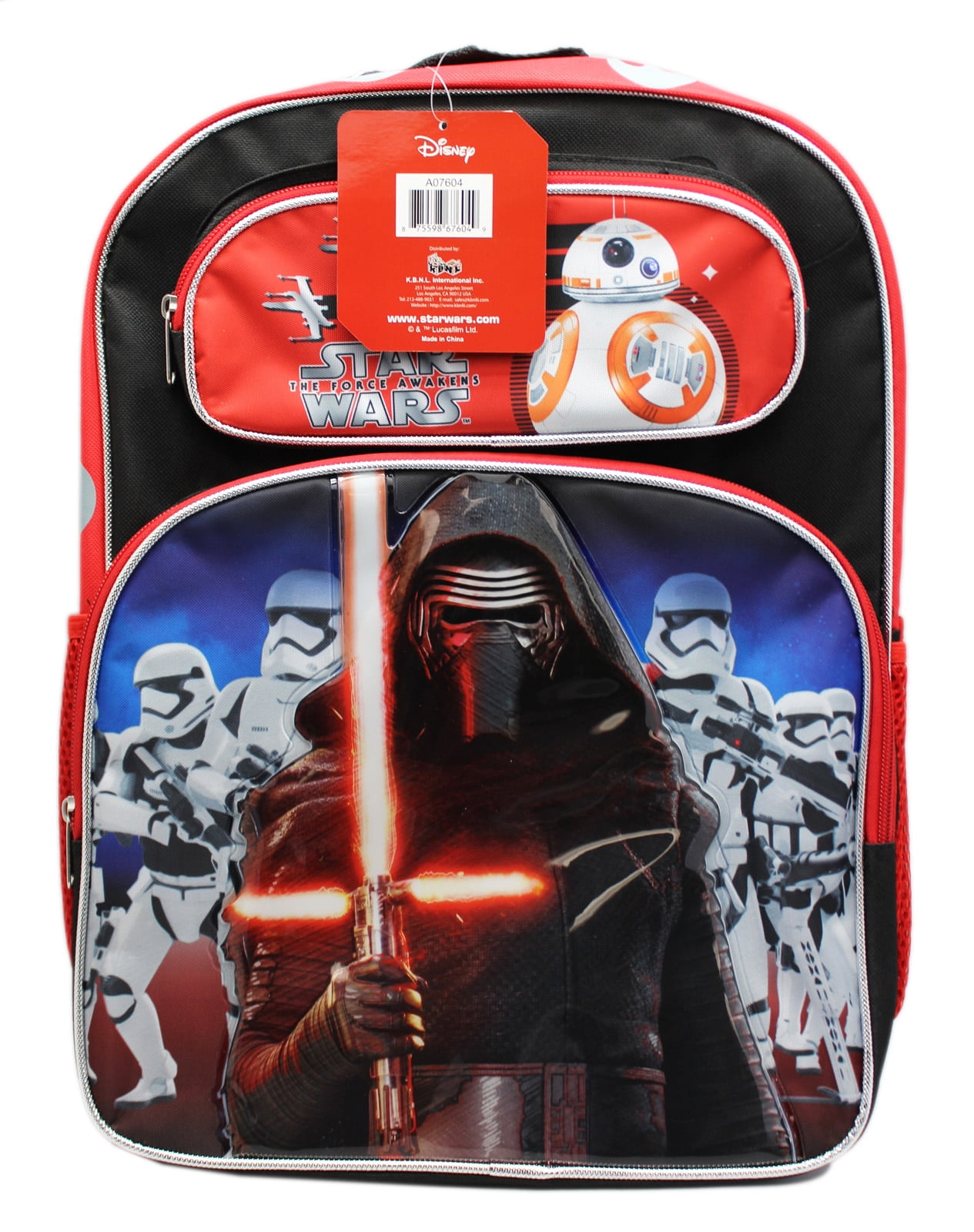 Star Wars: The Force Awakens Kylo Ren Red And Black Full Size Backpack ...
