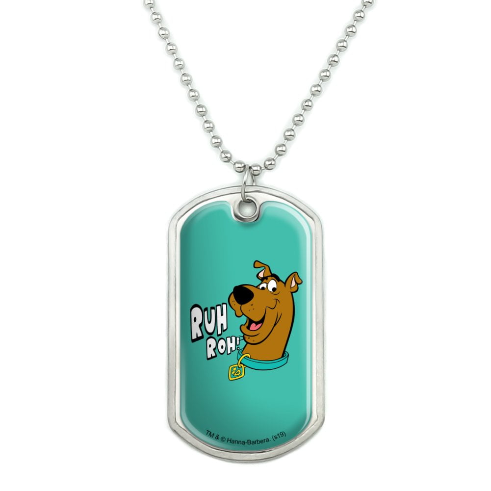 Scooby-Doo Ruh Roh Military Dog Tag Pendant Necklace with Chain ...