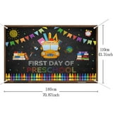 First Day of Preschool Photo Backdrop Globe Books Chalkboard ...