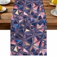 Abstract Crystalline Shards Dining Table Runner, Modern Purple Pink ...