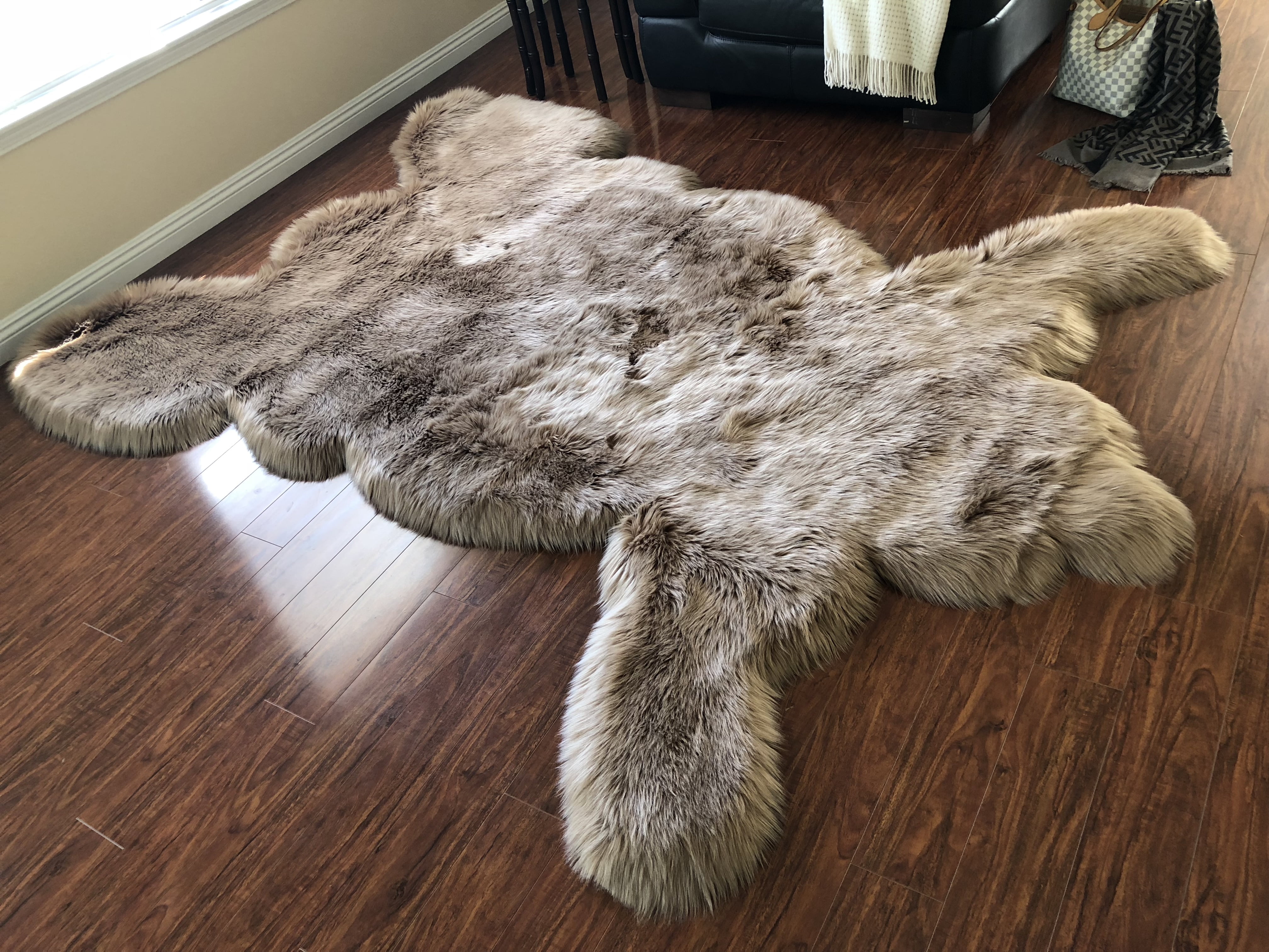 Soho Luxurious Faux Bearskin Pelt Camel Shag Area Rug - Walmart.com