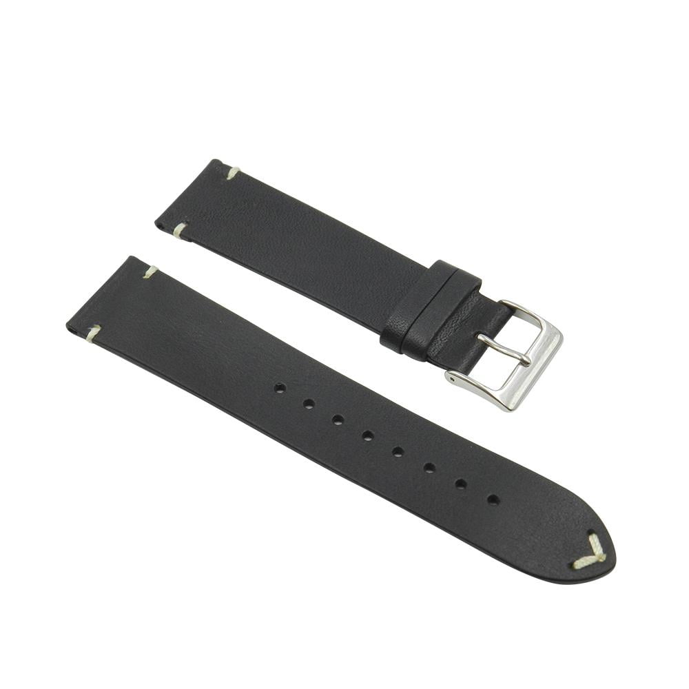 Chicago Horween Vintage Leather 20mm Black Watch Band - Walmart.com