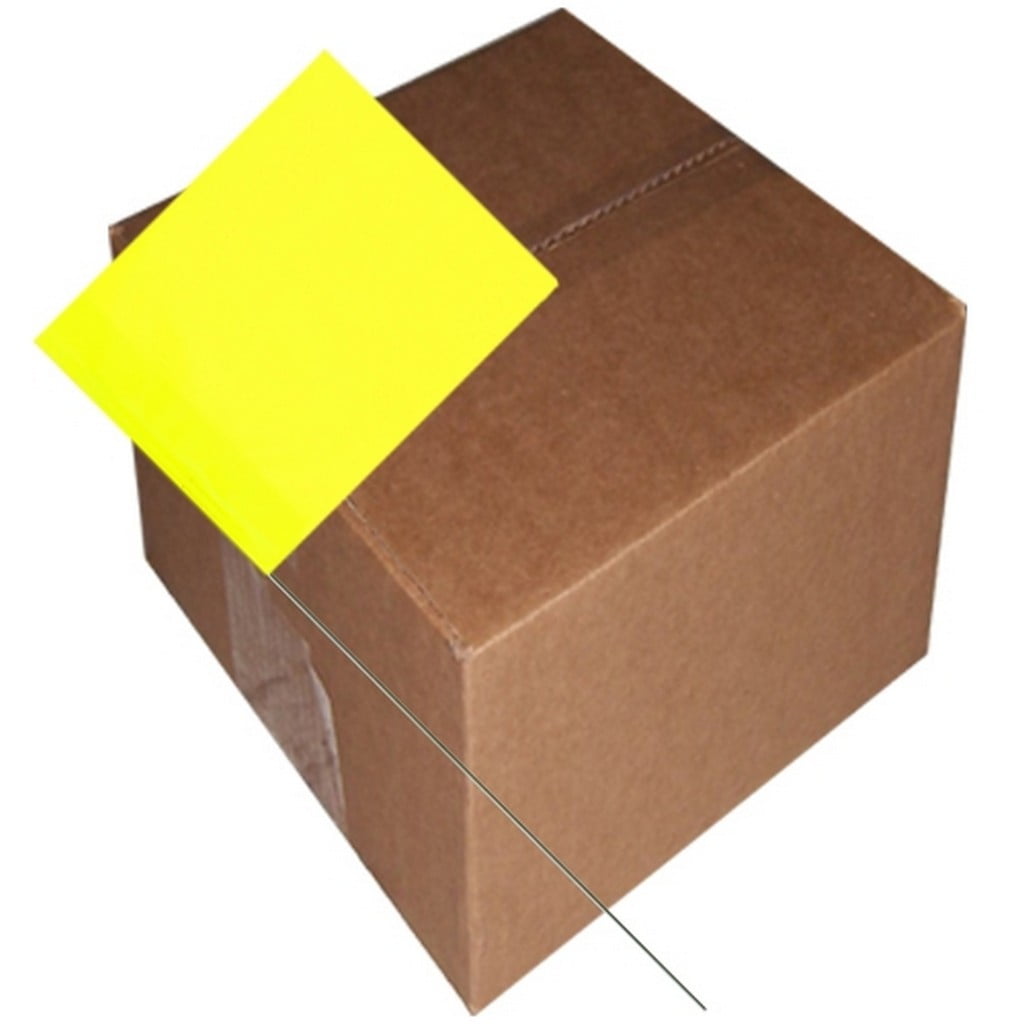 Marking Flags Fluorescent Yellow 4" X 5" Flag With 21" Plastic Staff ...