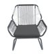 GDF Studio Ava Outdoor Rope and Steel Club Chairs with Cushion, Set of ...