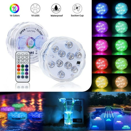 Rechargeable LED Submersible LED Light with Remote Control wrgb ...