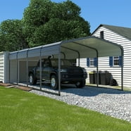 LZBEITEM 13 x 20 FT Heavy Duty Metal Carport Canopy with Galvanized ...