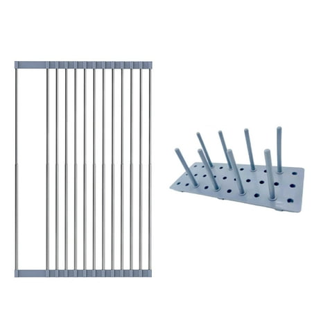 Home Restaurant Dish Drying Rack Adjustable Foldable Bar Kitchen ...