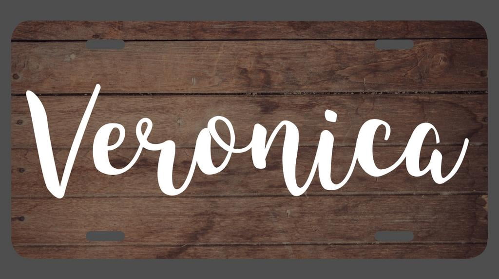 Veronica Name Wood Style License Plate Tag Vanity Novelty Metal | UV ...