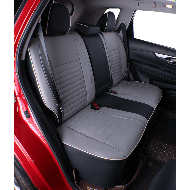 EKR Custom Fit Rogue Sport Hybrid Car Seat Covers for Nissan Rogue Sport Hybrid 2017 2018 2019 S SV SL Full Set Leatherette Auto Seat Cover Black