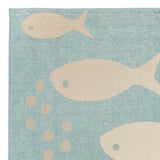 SAFAVIEH Courtyard Trena Fish Print Indoor/Outdoor Area Rug, 8' x 10 ...
