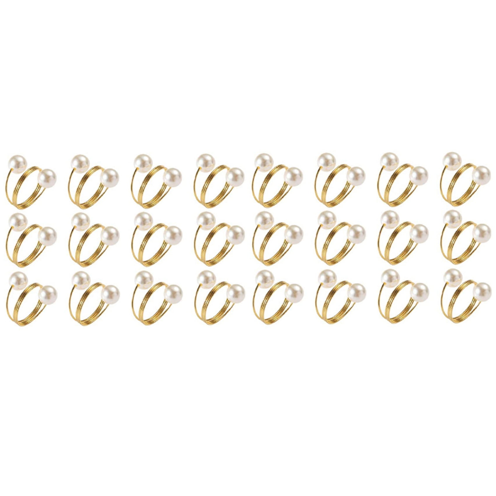 Click here for Unbranded 24 Pcs Double-Pearl Napkin Rings  Napkin... prices