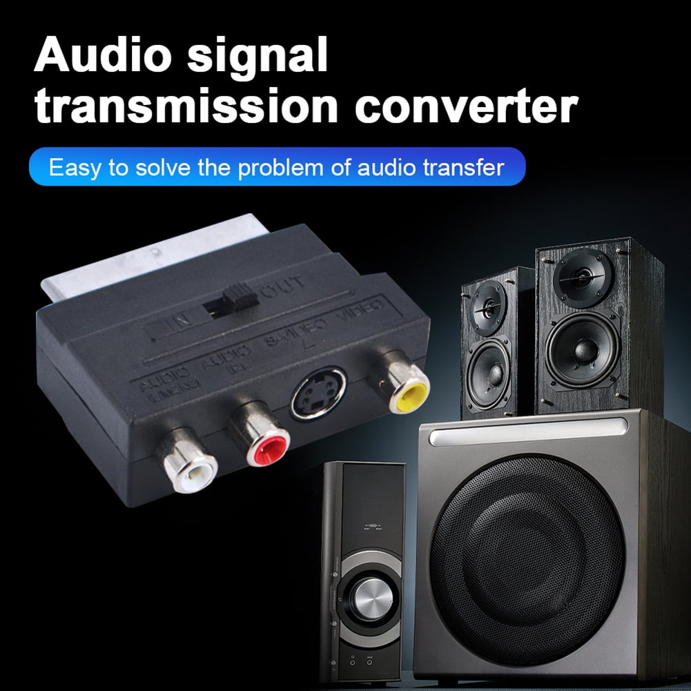 SCART Male to 3 RCA Female Adapter TV AV S-Video Input Output Switch ...