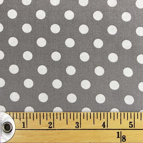 Click here for Fabric Creations Grey With White Polkadots Fat Qua... prices