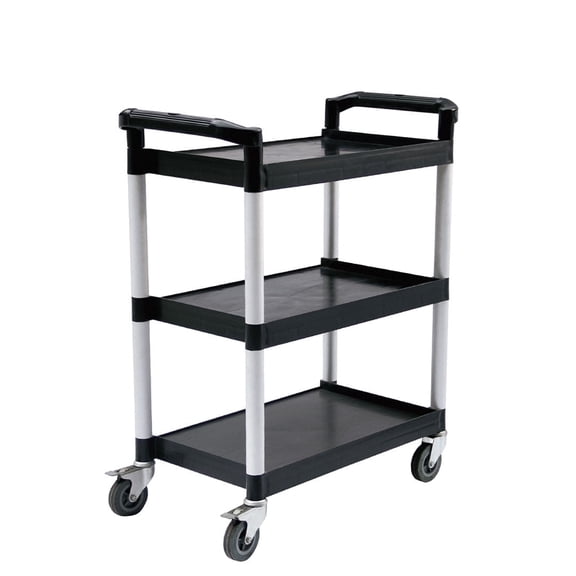 SOGA 3-Tier Food Trolley Waste Cart – Large Black Stainless Steel ...
