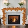 Artificial Autumn Vine Garland with Maple Leaves & Berries, Realistic ...