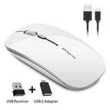 Uiosmuph Wireless Mouse Rechargeable Computer Silent Mouse with USB ...