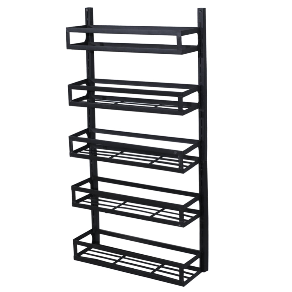 Lowestbest Wall Mount Spice Rack, 5 Tier Height-Adjustable Hanging ...