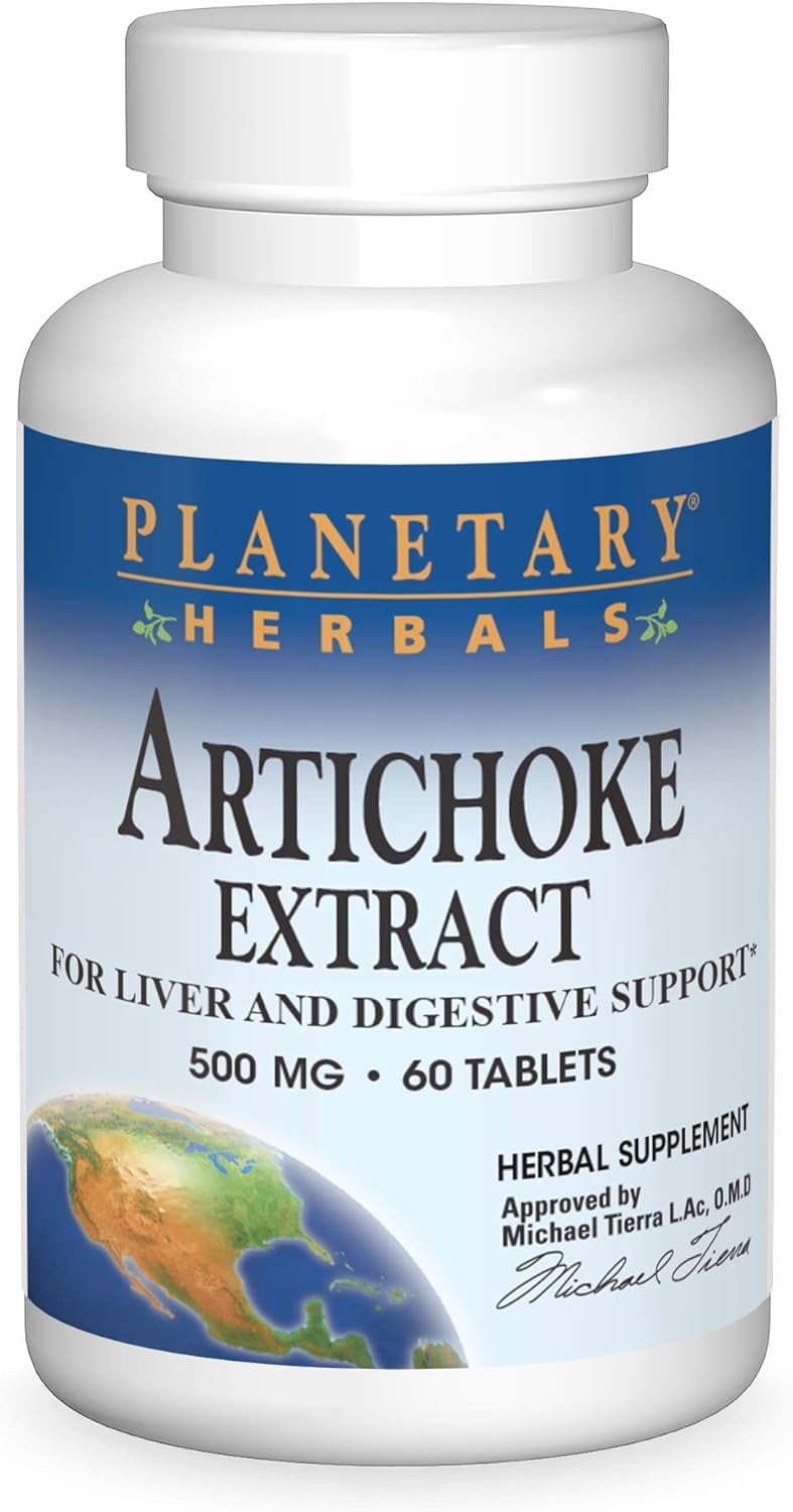 Planetary Herbals | Artichoke Extract, 500 Mg, 60 Tabletas suplemento ...