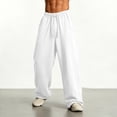 Ceisia Men Solid Soft Fabric Wide Leg Sweatpants Elastic Drawstring ...
