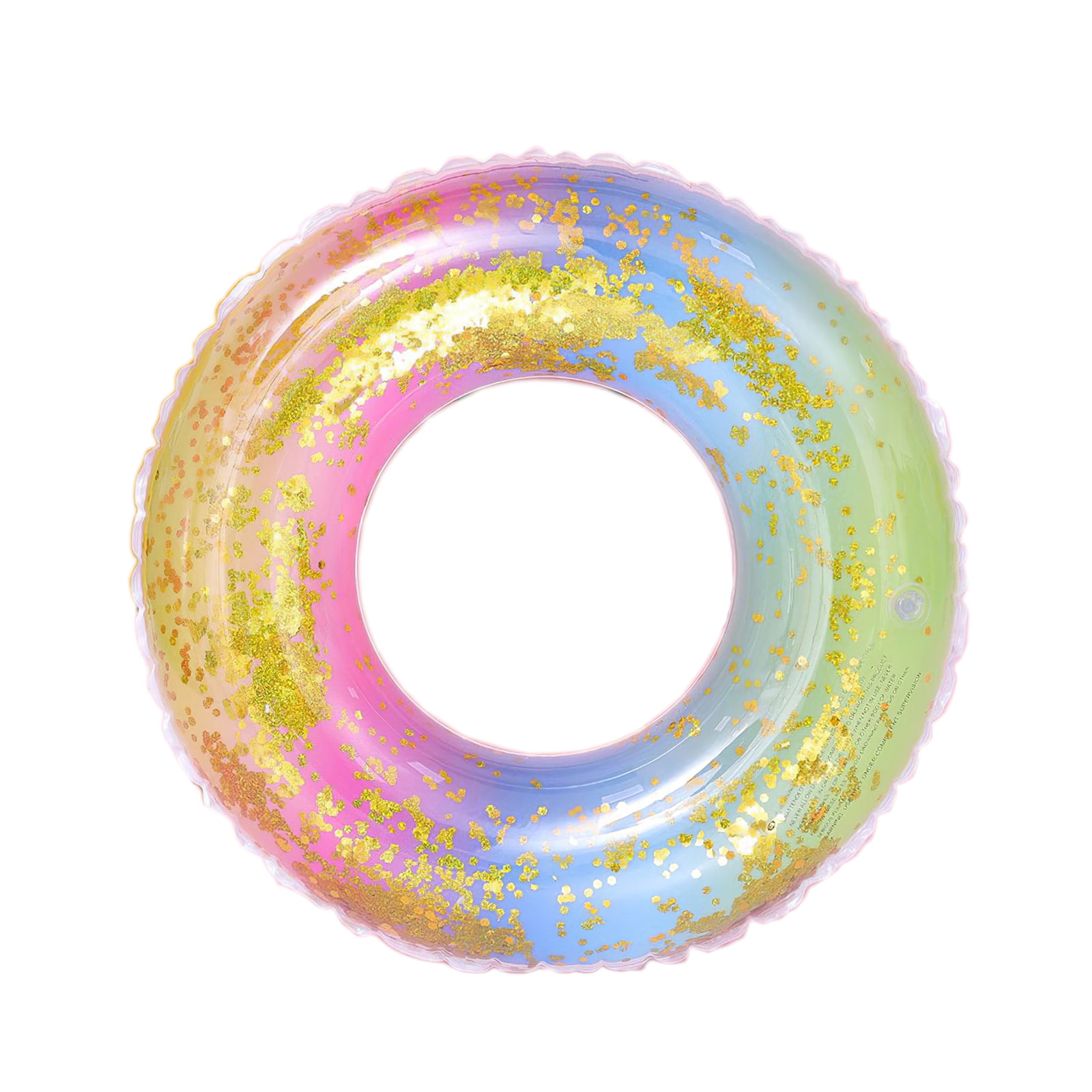 DeeCozy Rainbow Color Swimming Ring Deflated Inflatable Pool Floating ...