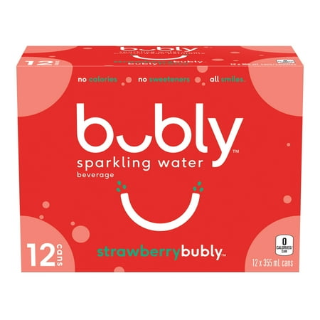 Bubly Strawberry Sparkling Water 12 x355 mL, Cans, 12x355mL - Walmart.ca