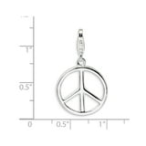 Sterling Silver Large Polished Peace Sign w/Lobster Clasp Charm ...