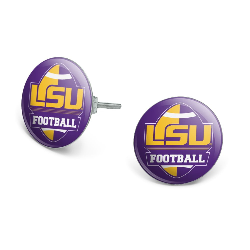 LSU Football Novelty Silver Plated Stud Earrings - Walmart.com