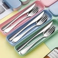4-piece Portable Stainless Steel Travel Utensils Set with Knife, Fork ...