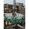 Abstract Window Flowers Round Outdoor Tablecloth with Umbrella Hole ...