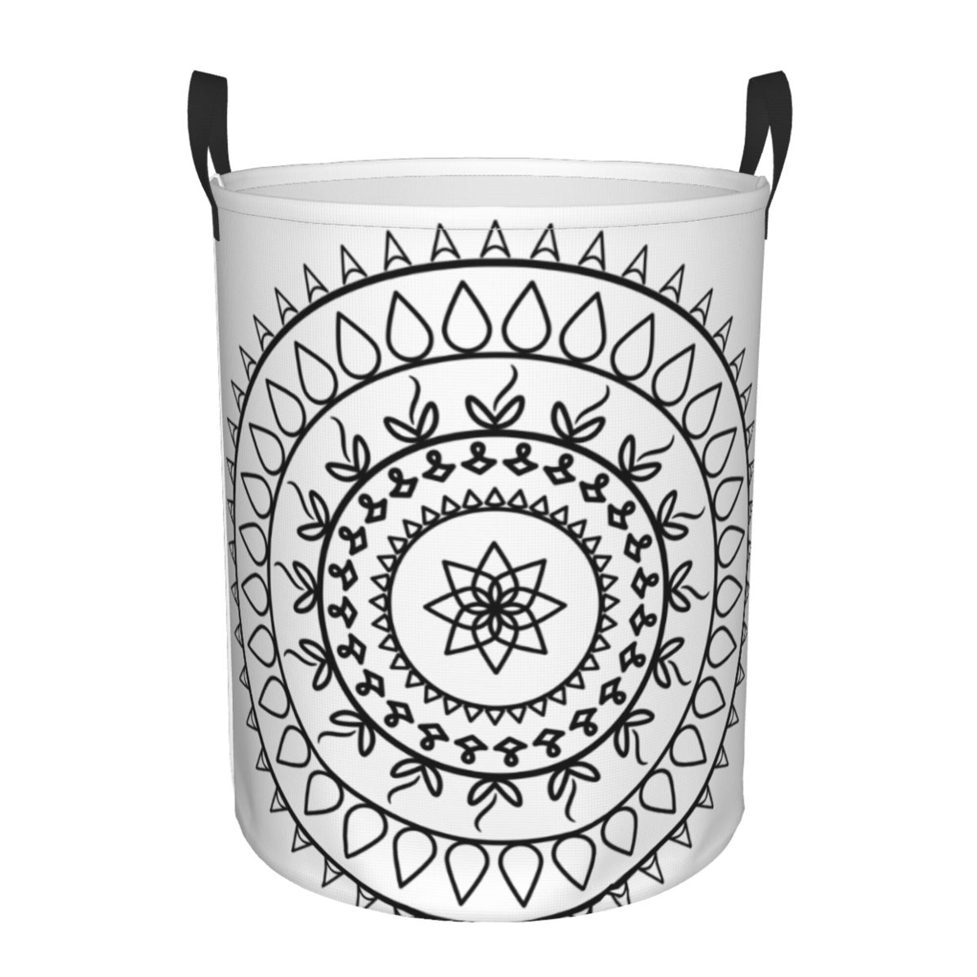 XMXY Round Laundry Basket Organizer, Tattoo Spiritual Circle Waterproof ...
