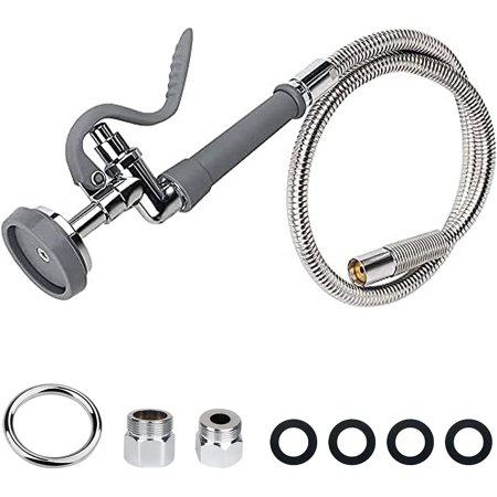 Pre-Rinse Spray Valve with Hose 44 Inch Stainless Commercial Hose with ...