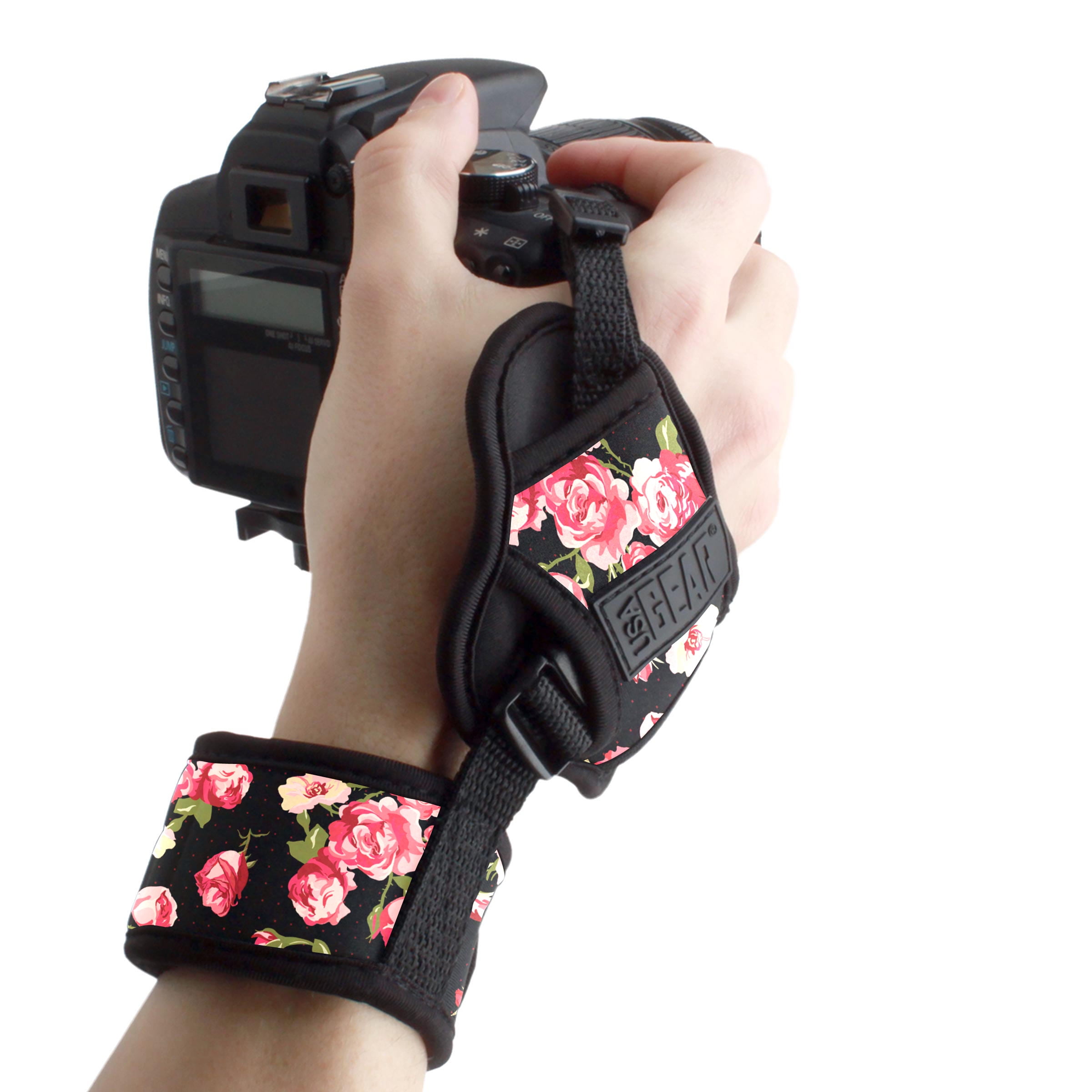 USA GEAR Professional DSLR Camera Hand Grip Strap (Floral) with Metal ...