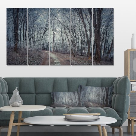 Dense Gray Fall Forest Path - Landscape Photo Canvas Art Print ...