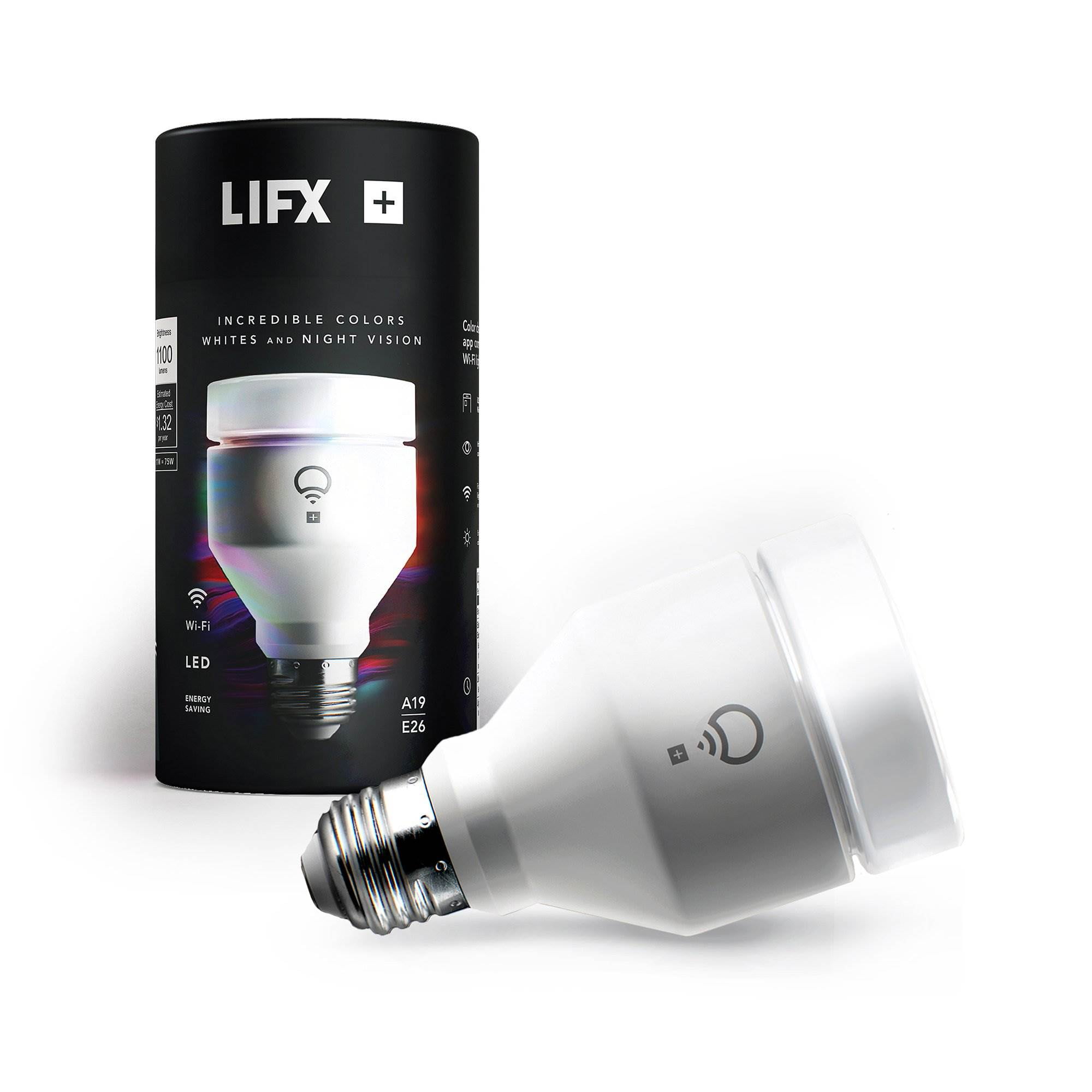 LIFX A19 E26 11W WiFi Smart Dimmable Color & Night Vision LED Light ...
