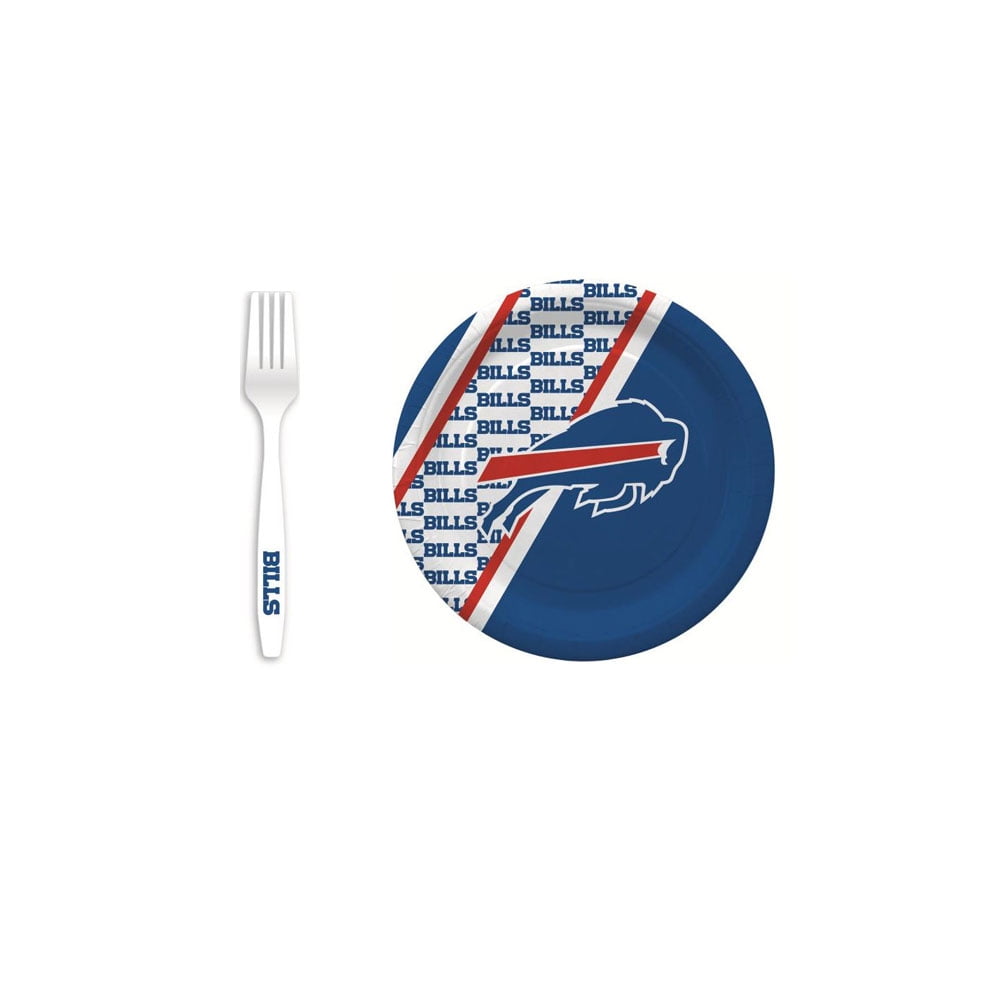 Buffalo Bills 20 Pc Disposable Paper Plates And 20 Pc Plastic Forks ...