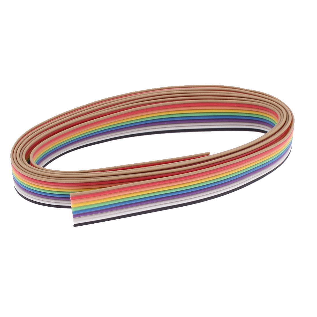Unique Bargains 4.4ft 10 Pin Conductor Rainbow Color Flat Ribbon Cable ...