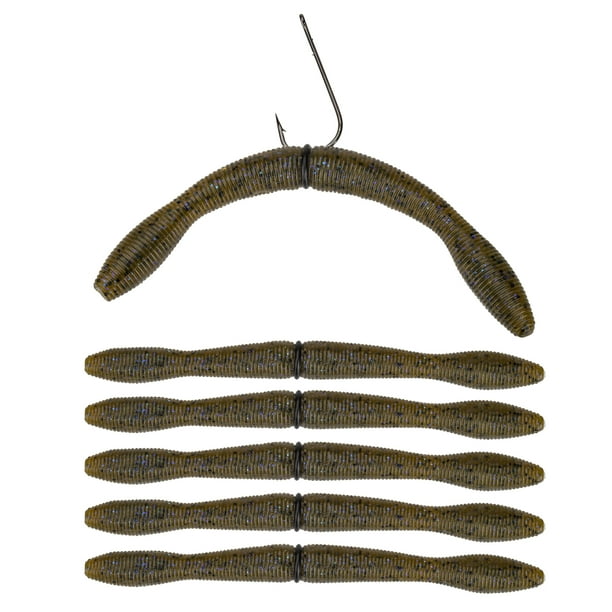 Perfection Lures Dudley's Pre-Rigged Green Pumpkin Violet Wacky Worm ...